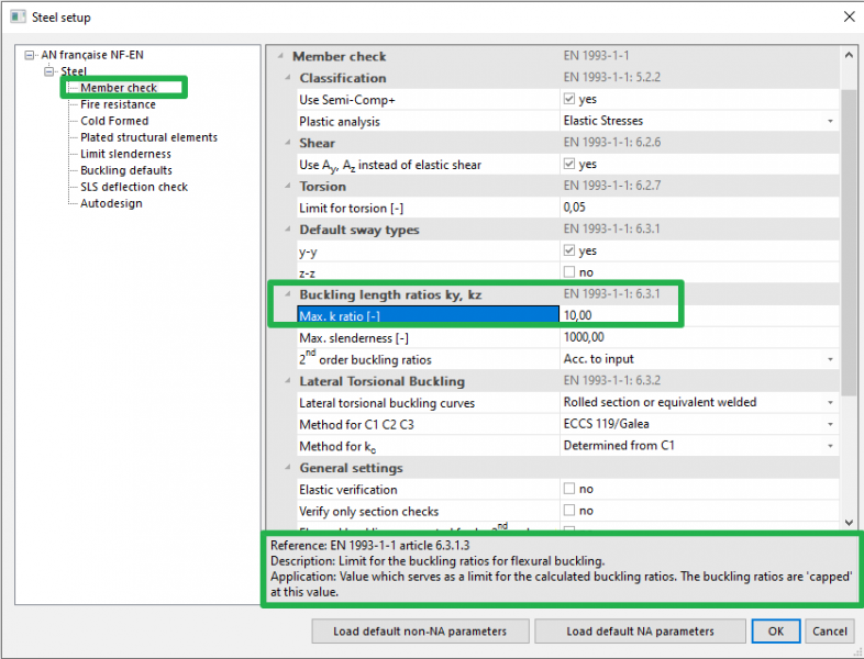 Buckling coefficients