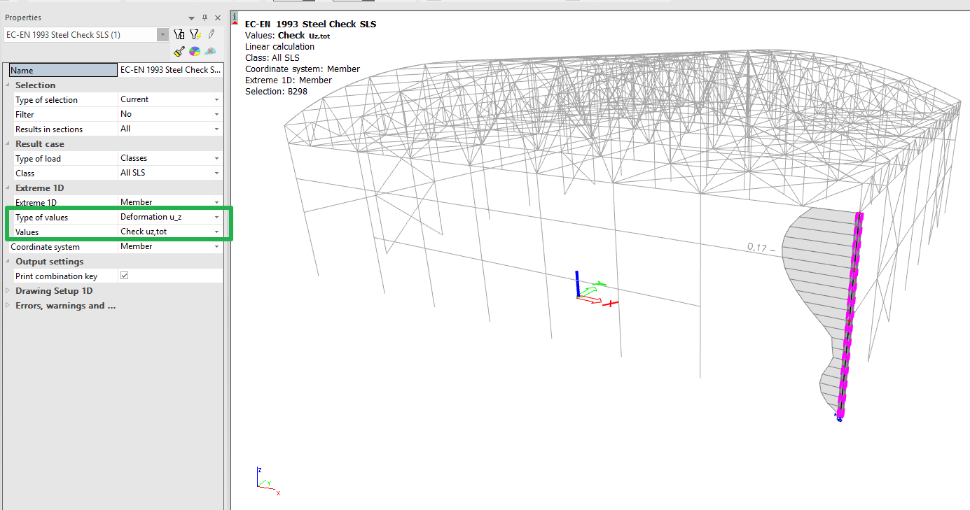 Perform a steel SLS check