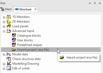Import a model (esa file) into another model (esa file)