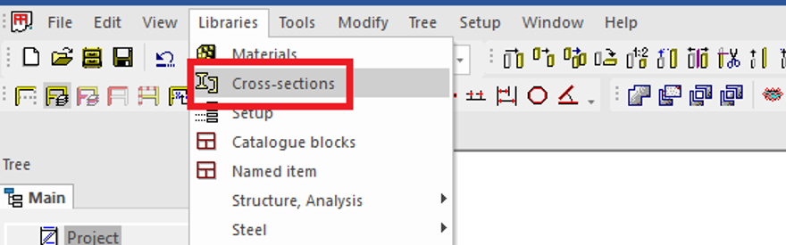 Import a cross-section from a dwg or dxf file
