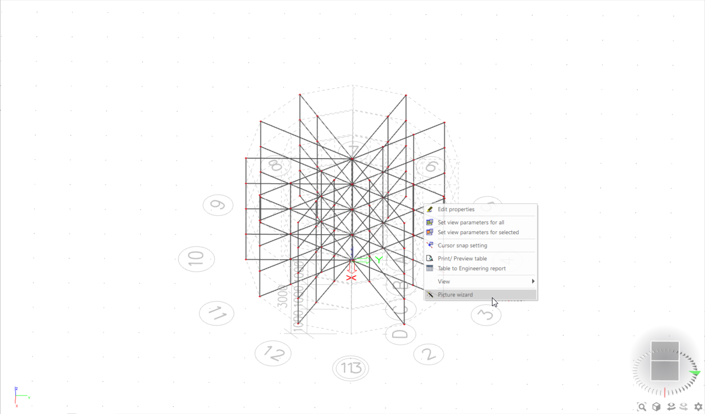 Overview drawings using a cylindrical line grid