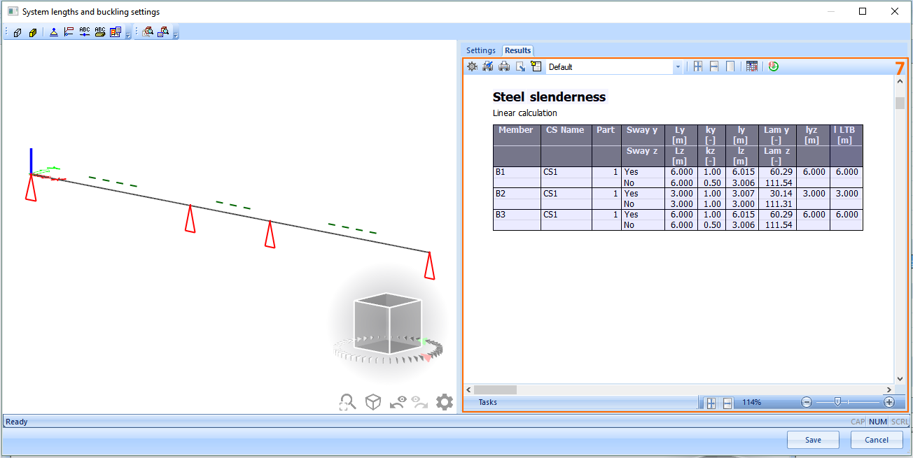 System lengths and buckling settings